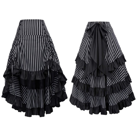 belle poque | Skirts | Belle Poque Vintage Striped Victorian High Low ...